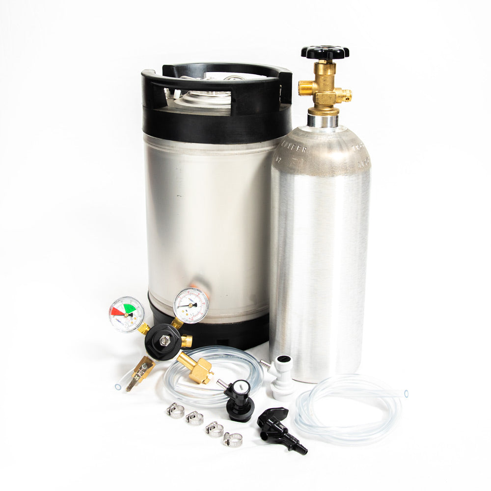 Whole Enchilada 3 Gallon New Ball Lock Keg Kit New 5lb. Alum Cyl. and ...